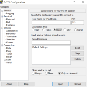 Console Accessing Using puTTY (Windows)