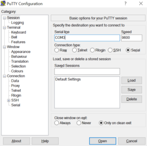 Console Accessing Using puTTY (Windows)